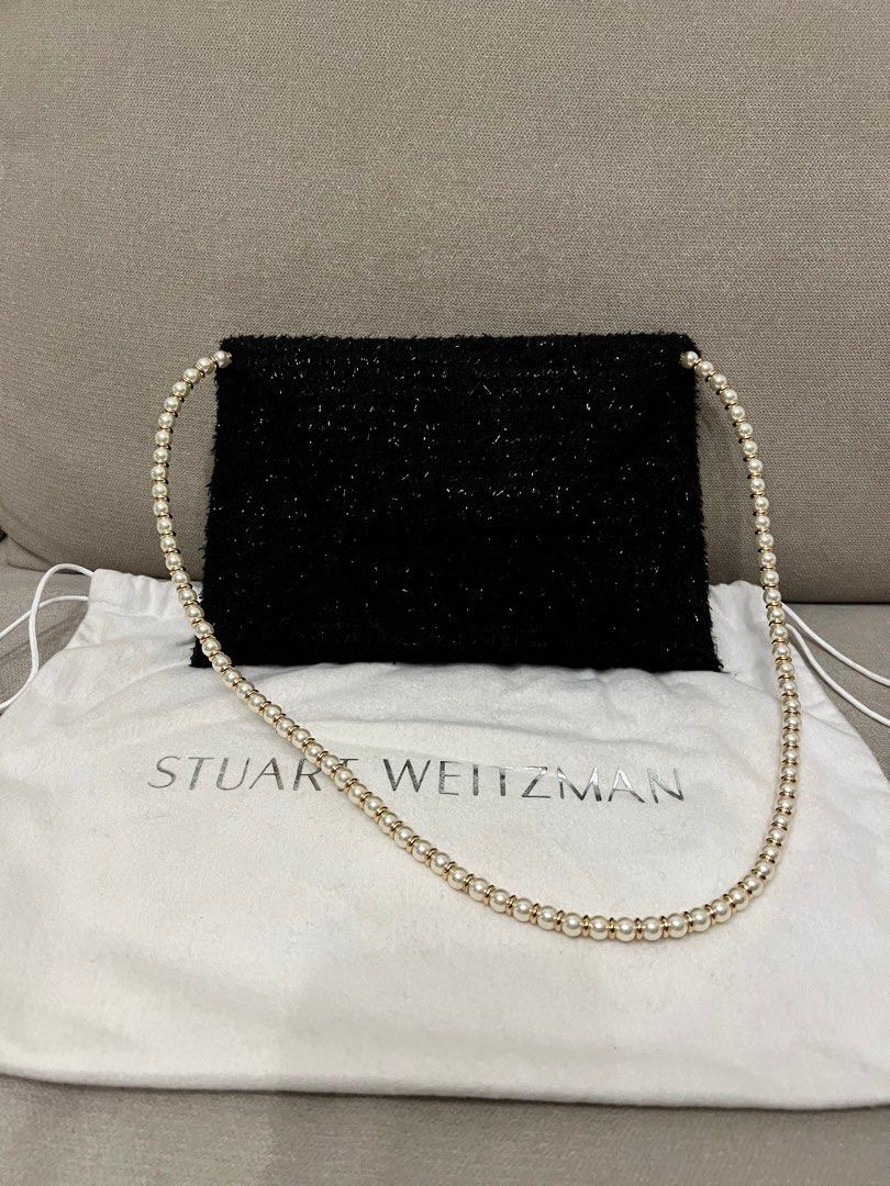 Authentic Stuart Weitzman Petite Pearl Black Boucle, Luxury, Bags ...