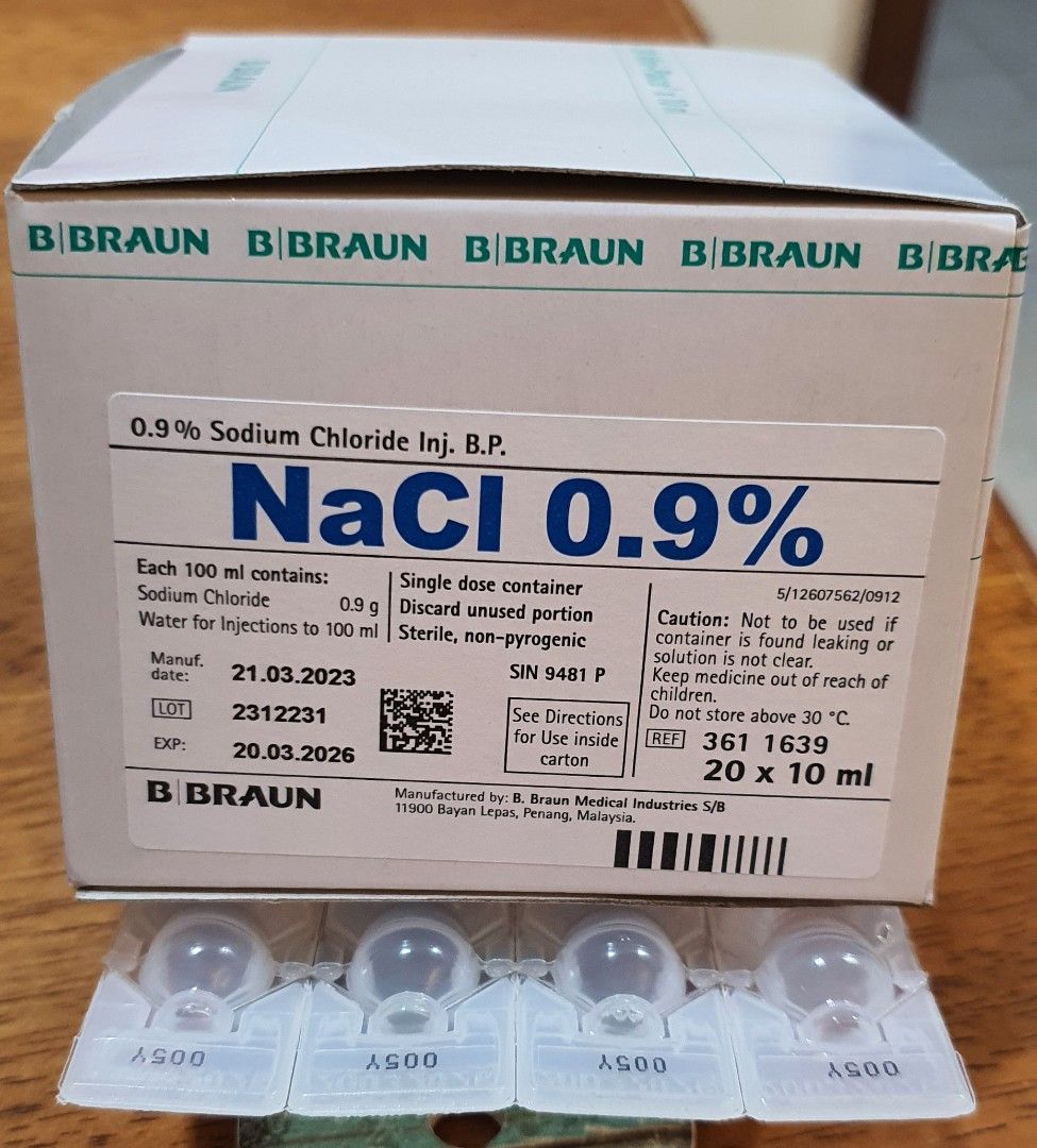 B Braun Mini-Plasco Sodium Chloride NaCl 0.9% for wound cleaning ...