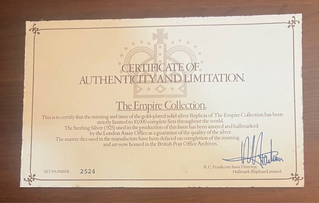 Beautiful Sterling Silver Complete Box Set of The British Empire ...