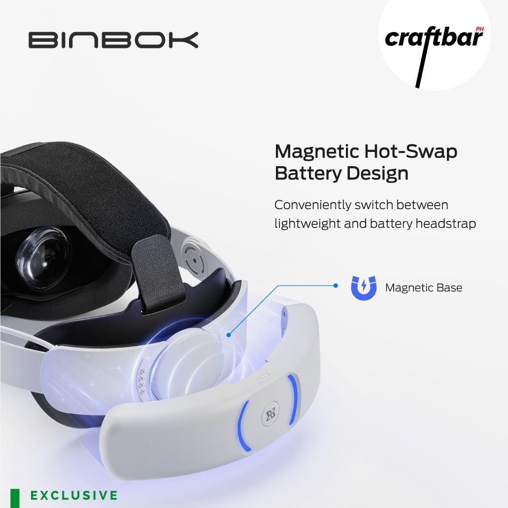 BINBOK T3 and T3 Plus Battery Head Strap for Meta Quest 3 with 8000mAh Battery Pack, Video ...