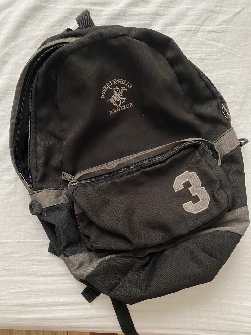 Black Beverly Hills Polo Club Backpack, Women's Fashion, Bags & Wallets ...
