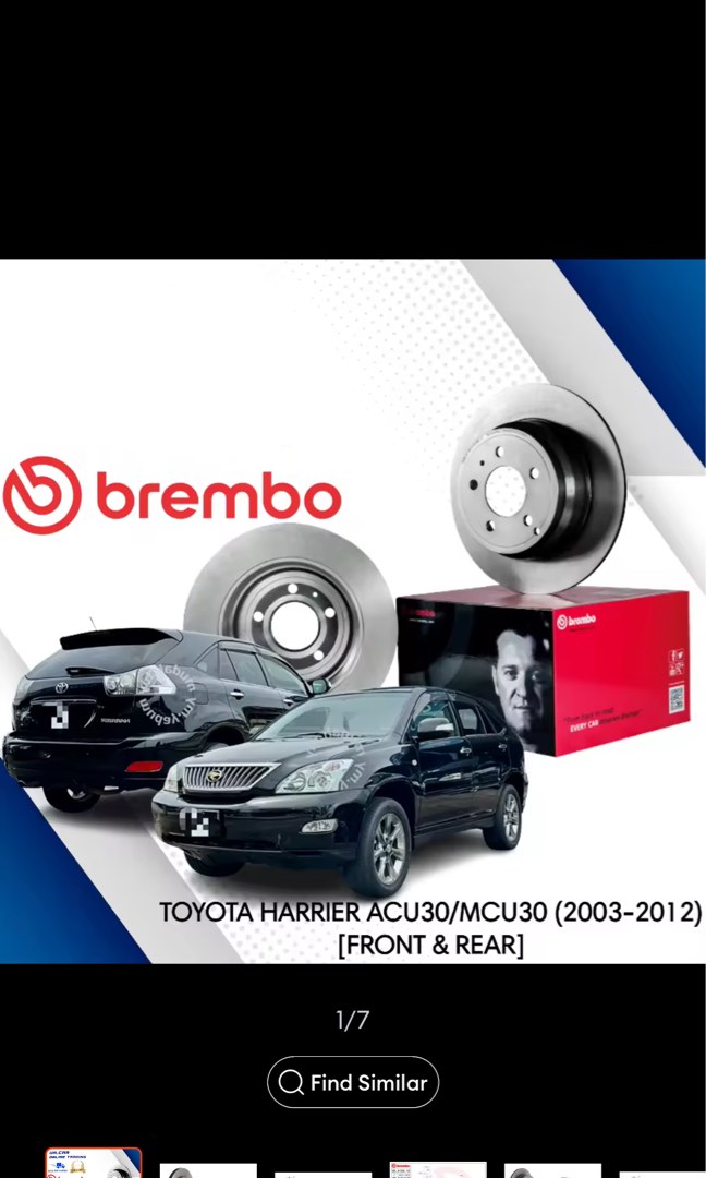 Brembo ACU 30 harrier / Lexus, Car Accessories, Accessories on Carousell