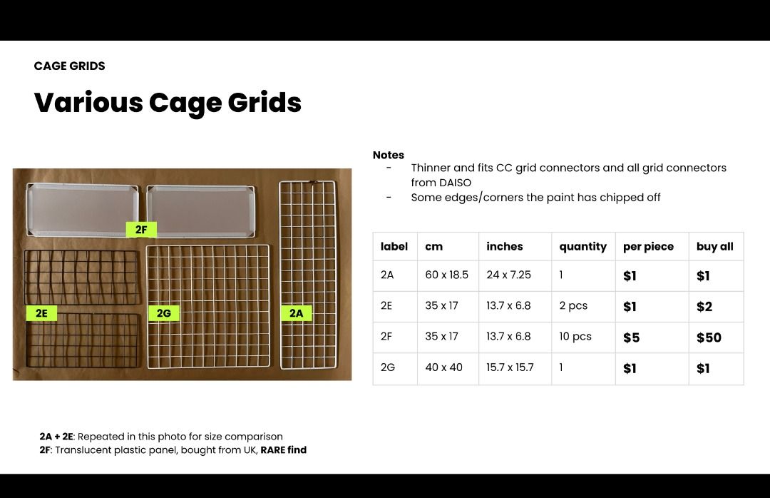 Cage Grid & Grid Connectors for Sale, Pet Supplies, Homes & Other Pet ...