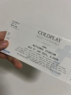 One Coldplay ticket for 24th January 2024, Tickets & Vouchers, Event ...