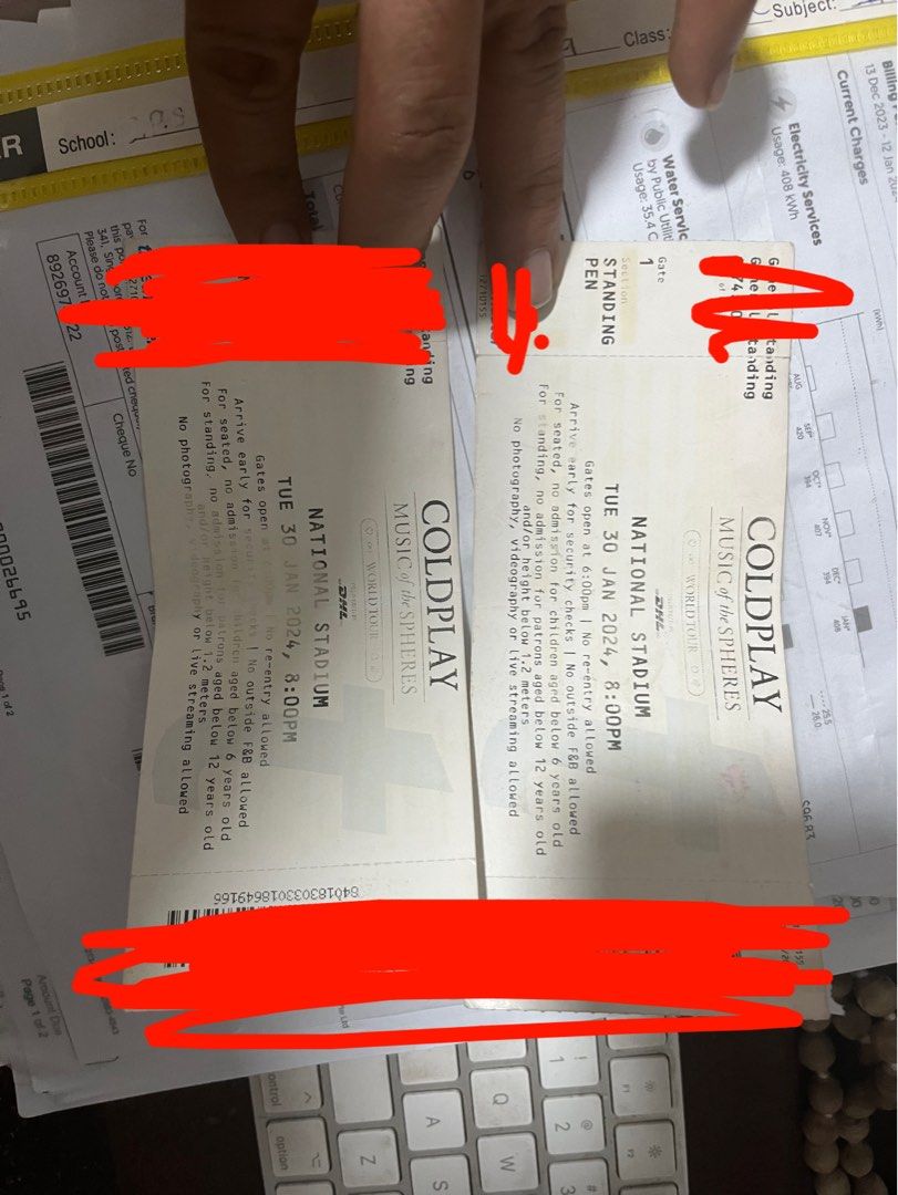 Coldplay physical 30 jan, Tickets & Vouchers, Event Tickets on Carousell