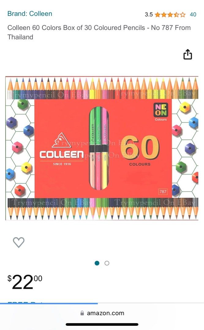 Colleen Colored Pencils - 30 pcs 60 colours, Hobbies & Toys, Stationary ...