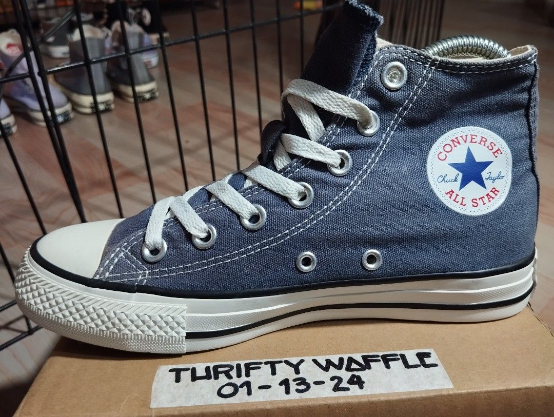 Converse All Star High Cut Navy Blue, Women's Fashion, Footwear ...