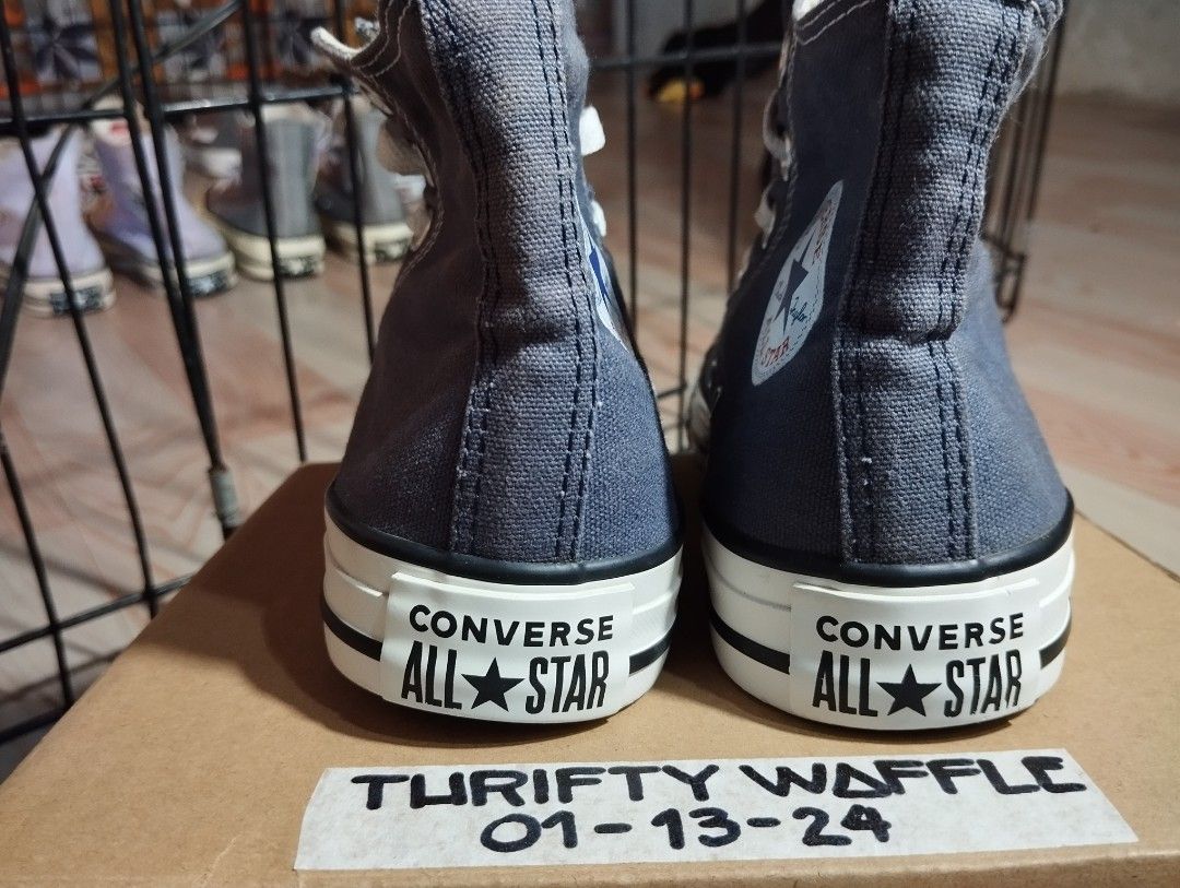 Converse All Star High Cut Navy Blue, Women's Fashion, Footwear ...