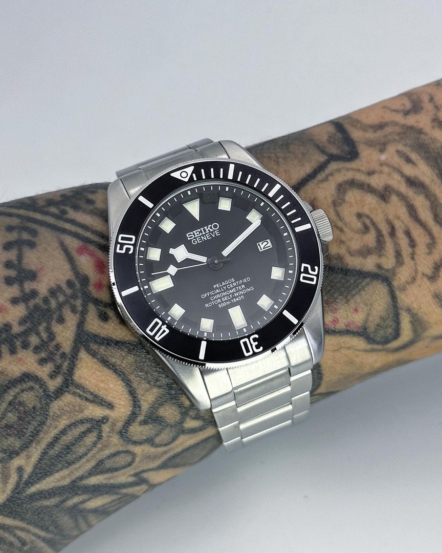 Custom Seiko Mod Black Pelagos Automatic Watch 42mm, Men's Fashion ...