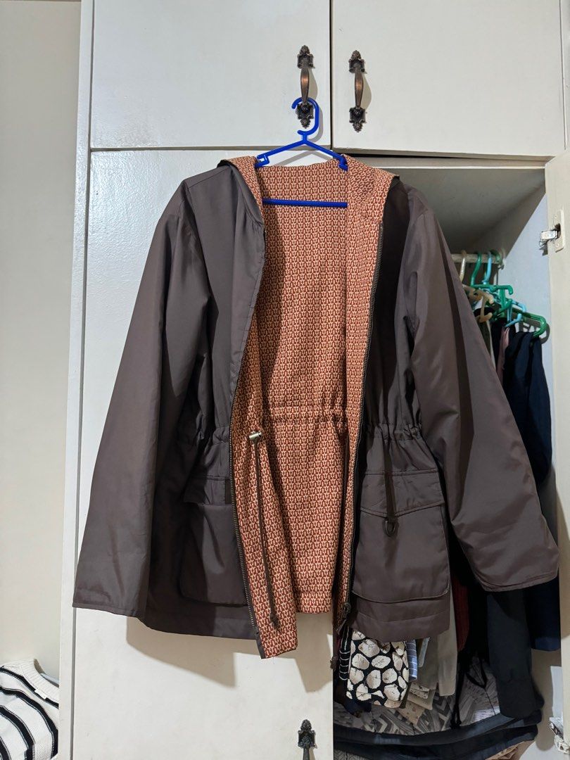 Dark brown Parka Jacket (double sided wear jacket), Women's Fashion ...