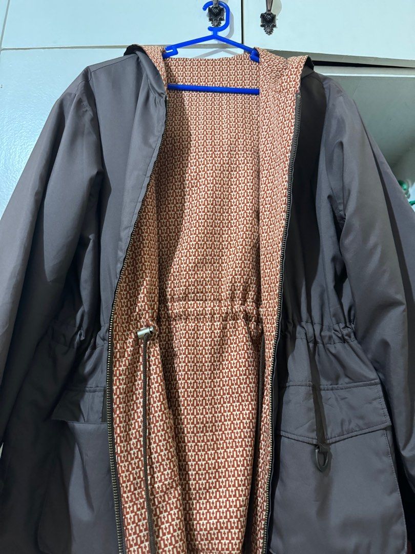 Dark brown Parka Jacket (double sided wear jacket), Women's Fashion ...