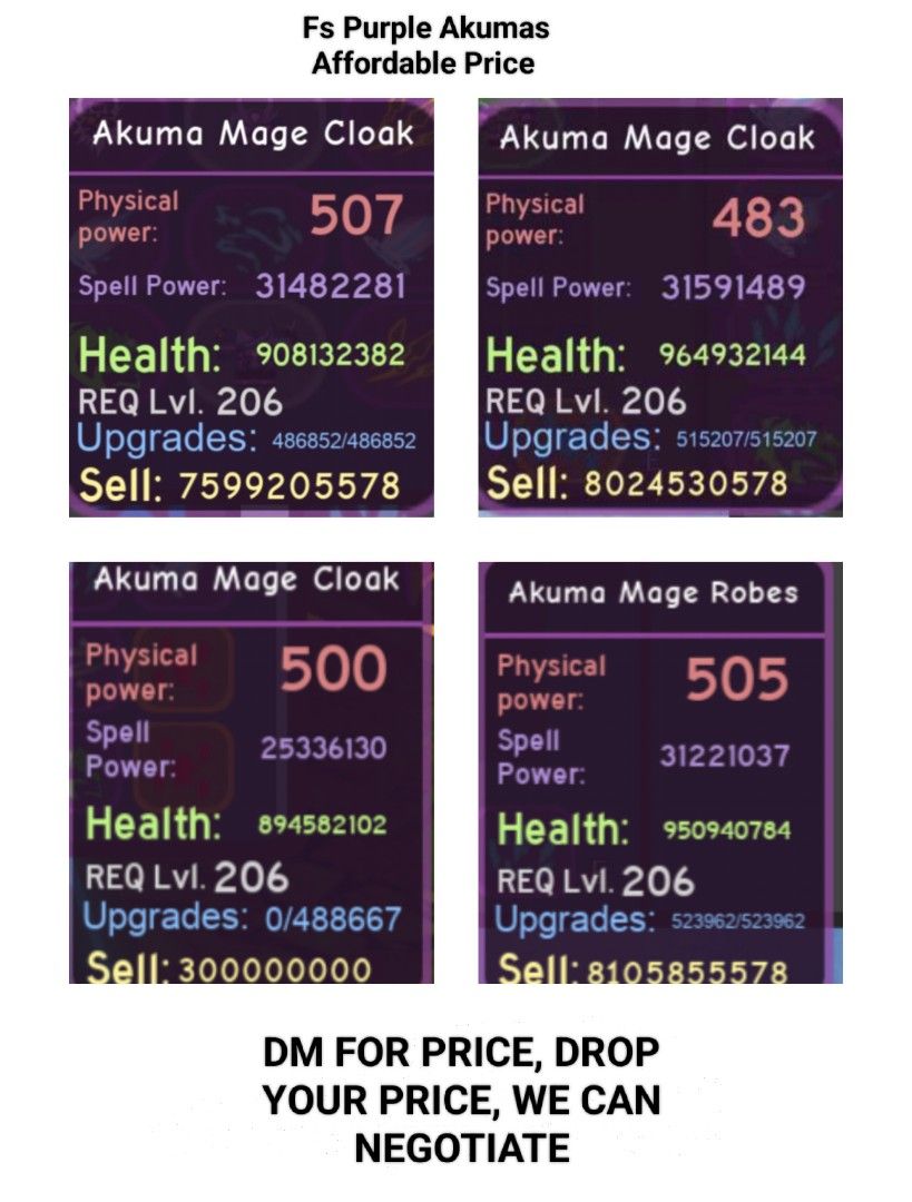 Dungeon Quest items Akuma Roblox, Video Gaming, Video Games, Others on ...