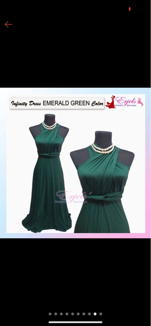 Emerald Green Infinity Dress, Women's Fashion, Dresses & Sets, Evening ...