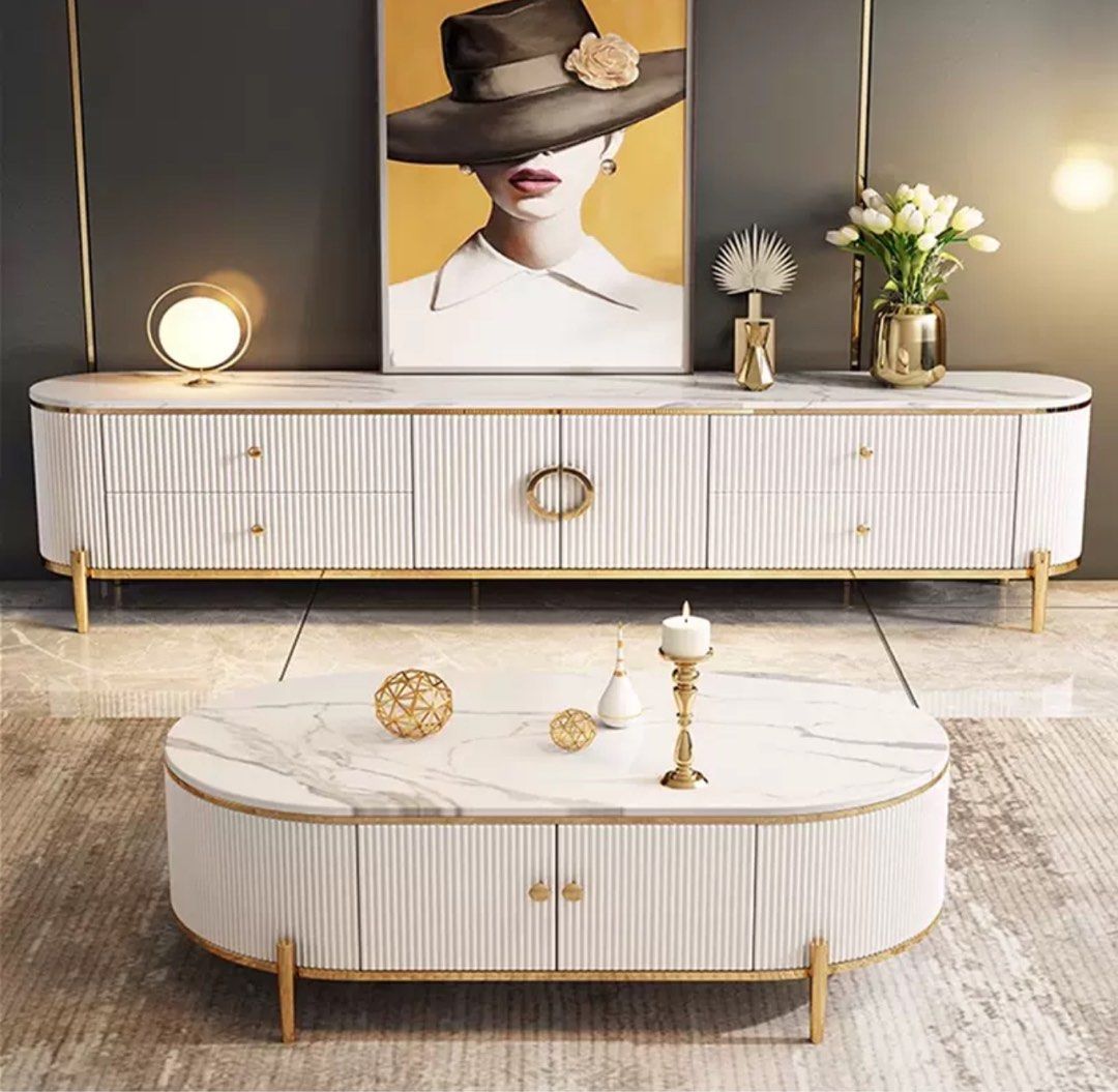 FERIES Modern Luxury TV Console, Furniture & Home Living, Furniture, TV ...