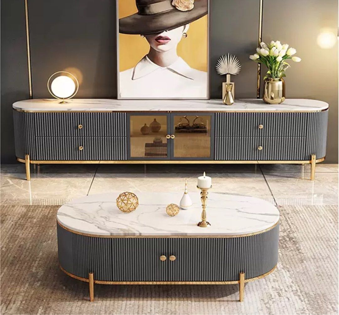 FERIES Modern Luxury TV Console, Furniture & Home Living, Furniture, TV ...