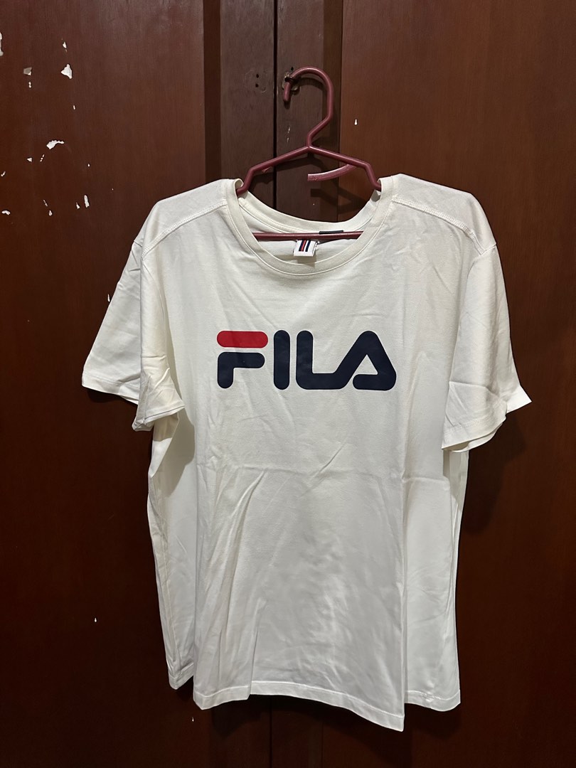 Fila Logo White Shirt, Men's Fashion, Tops & Sets, Tshirts & Polo ...