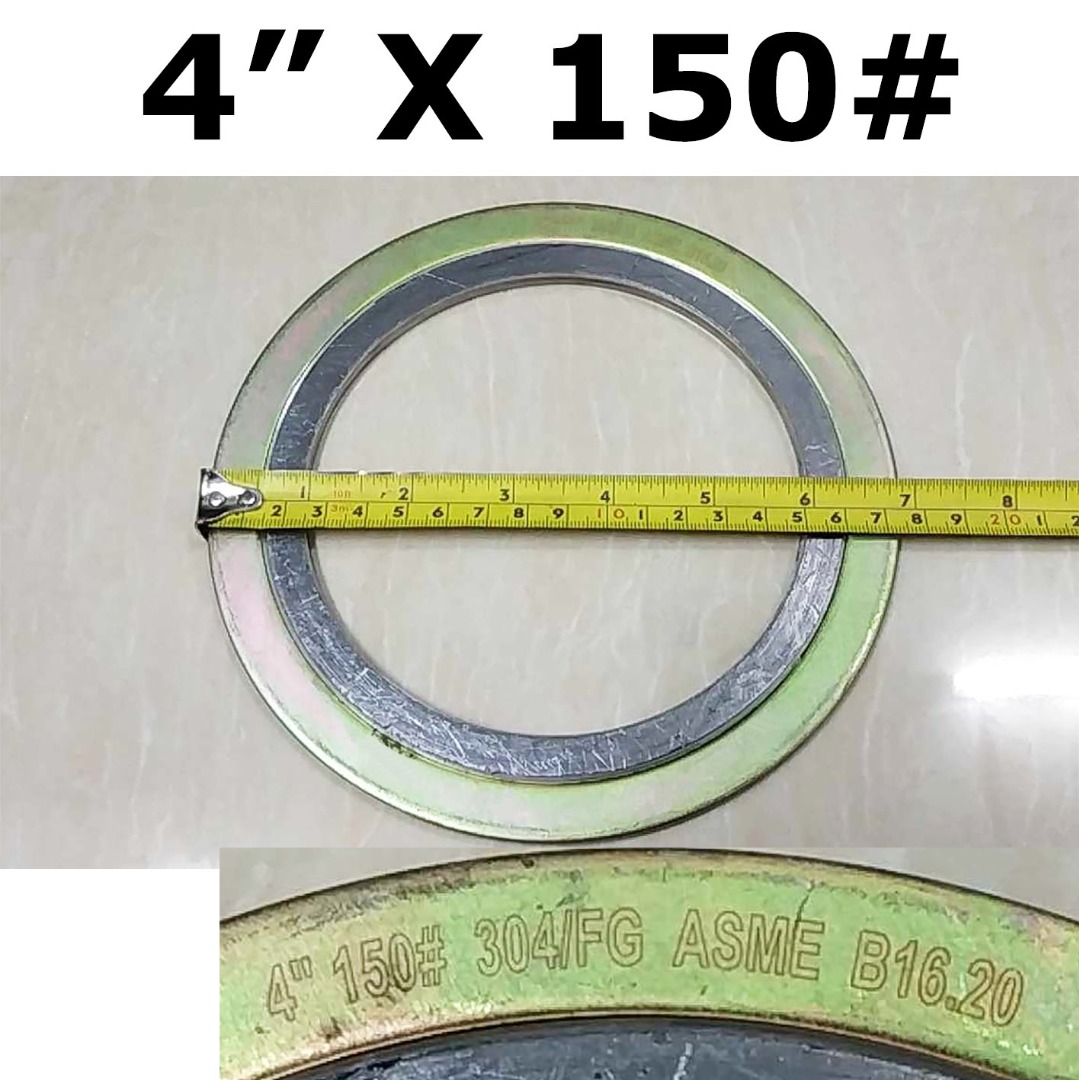 FLEXITALLIC GASKET 4" X 150# SPIRAL WOUND GASKET 304/FG ASME B16.20 ---------------------- 4" X ...