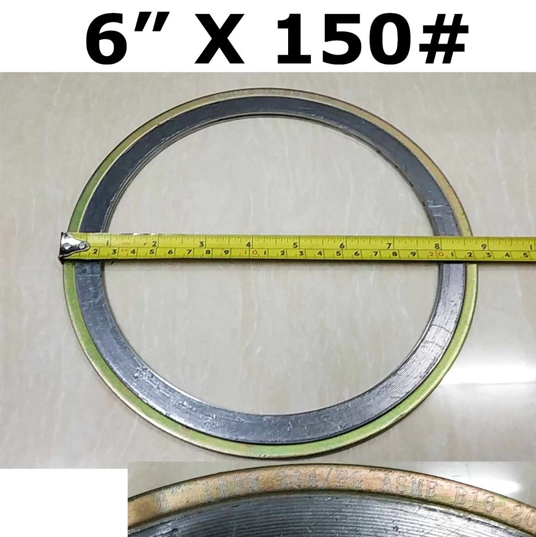 FLEXITALLIC GASKET 6" X 150# SPIRAL WOUND GASKET 304/FG ASME B16.20 ---------------------- 6" X ...