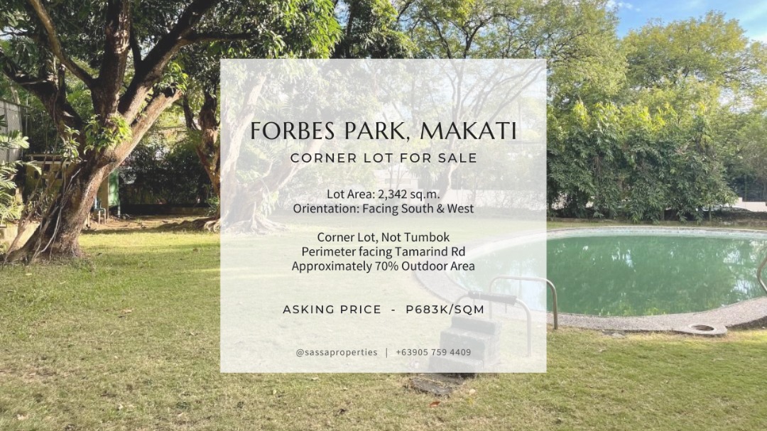 Forbes Park Village - Corner Lot for Sale, Property, For Sale, Lot on ...