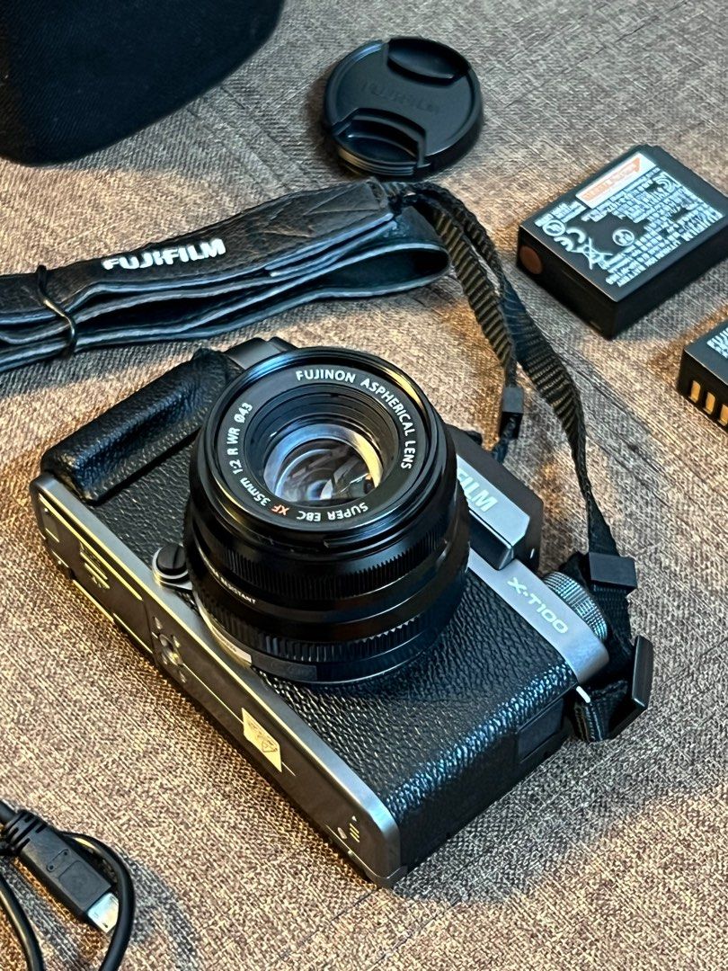 Fujifilm X-T100 Camera with two lens, Photography, Cameras on Carousell
