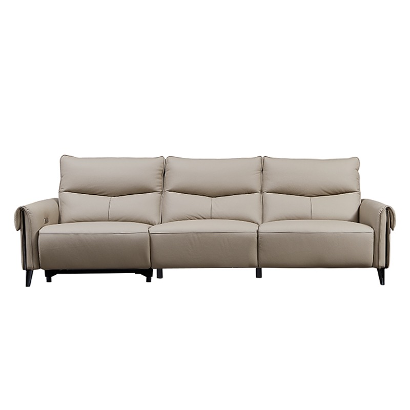 Genuine Leather Sofa 1Seater electric extension Sofa 40D sponge density ...