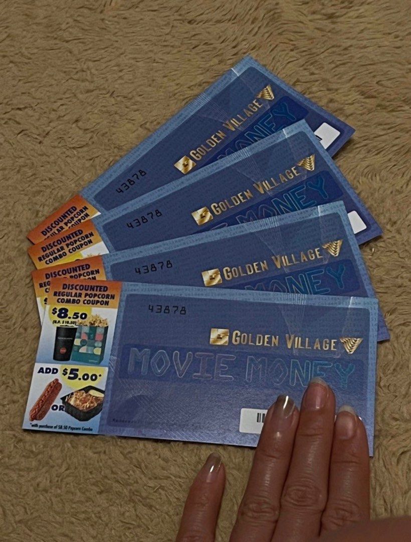 Golden Village movie tickets x4, Tickets & Vouchers, Vouchers on Carousell