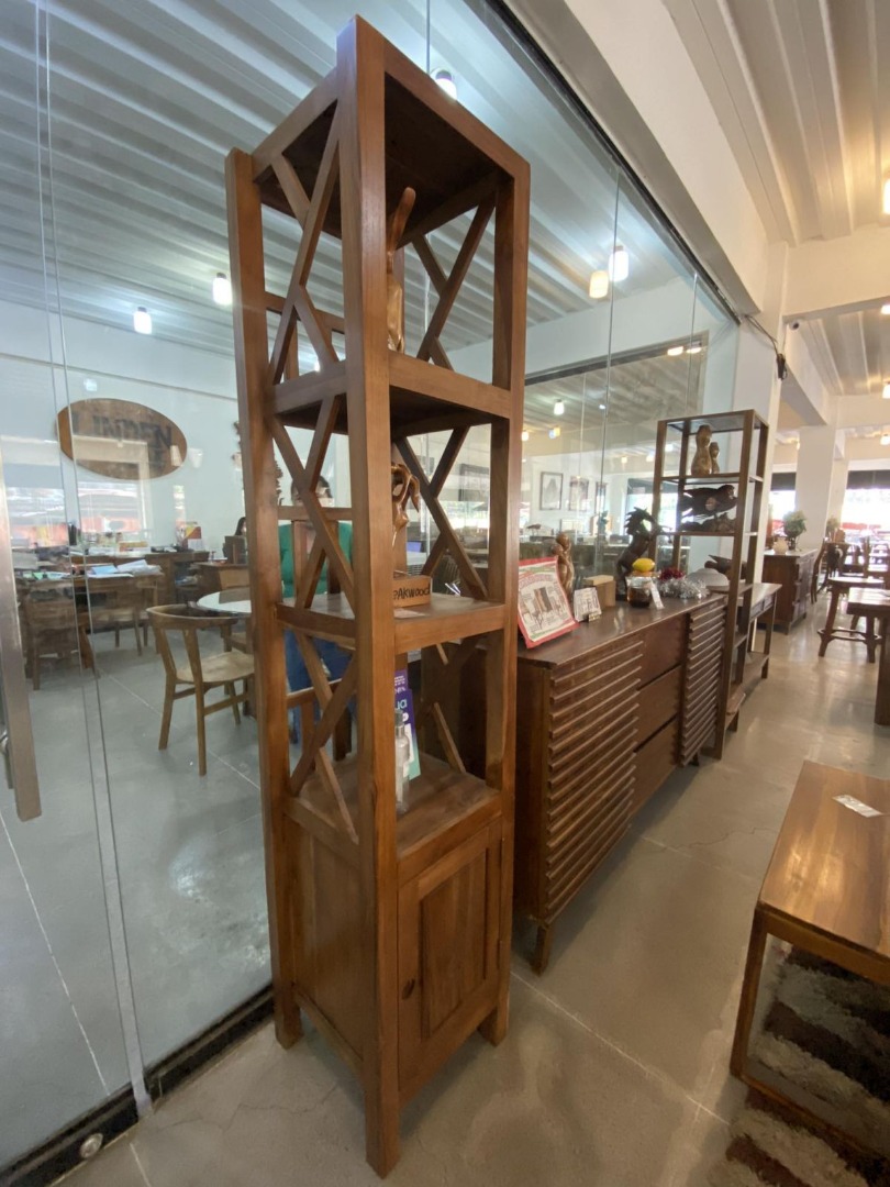 Handcrafted Solid Teak Wood Shelf Furniture, Furniture & Home Living ...