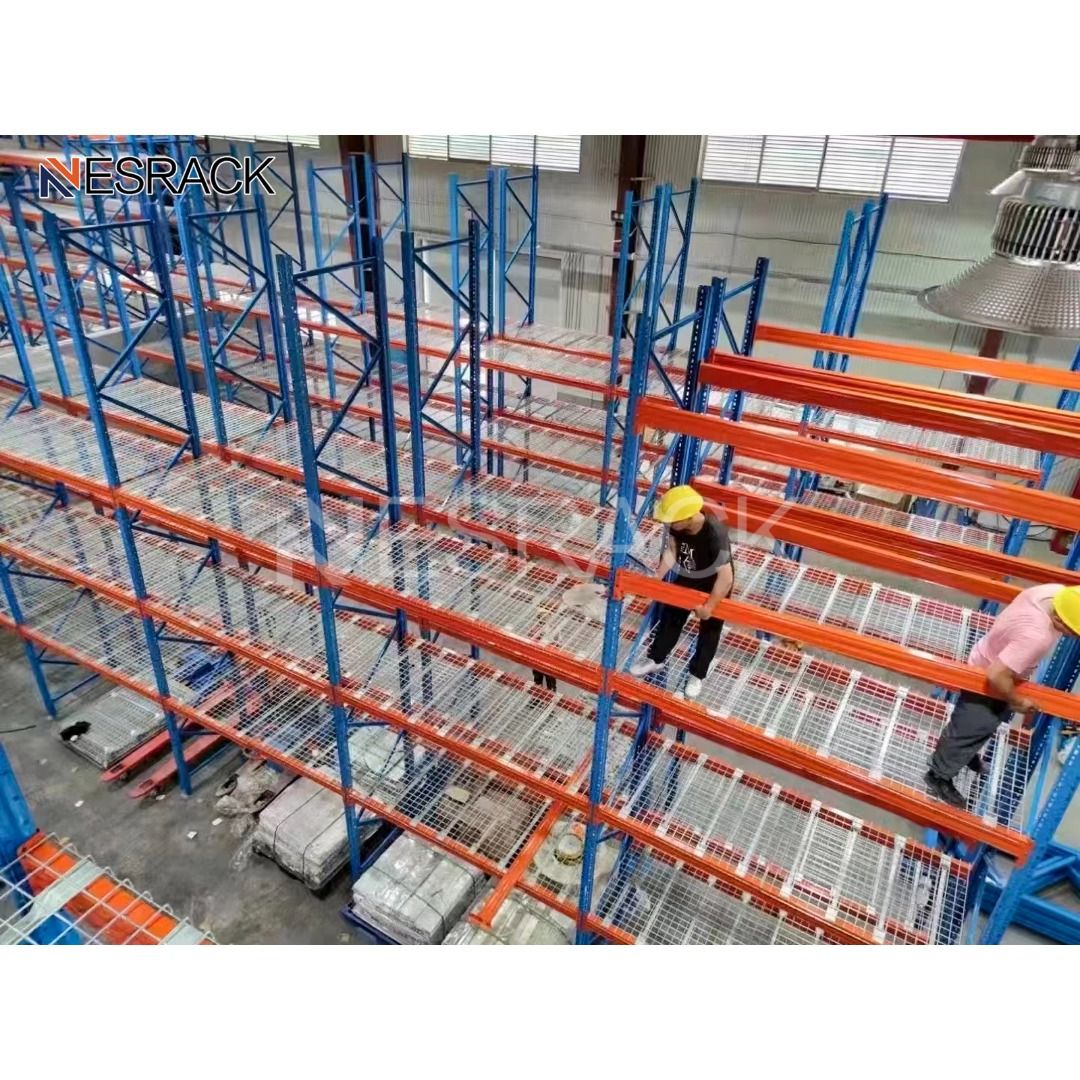 heavy duty pallet racking with mesh, Furniture & Home Living, Furniture ...