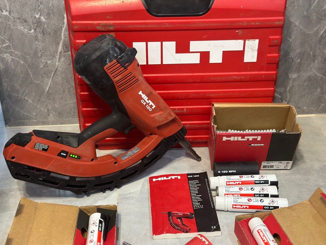 HILTI GX-120 Nail Gun Gas Fastener With Accessories all Original ...