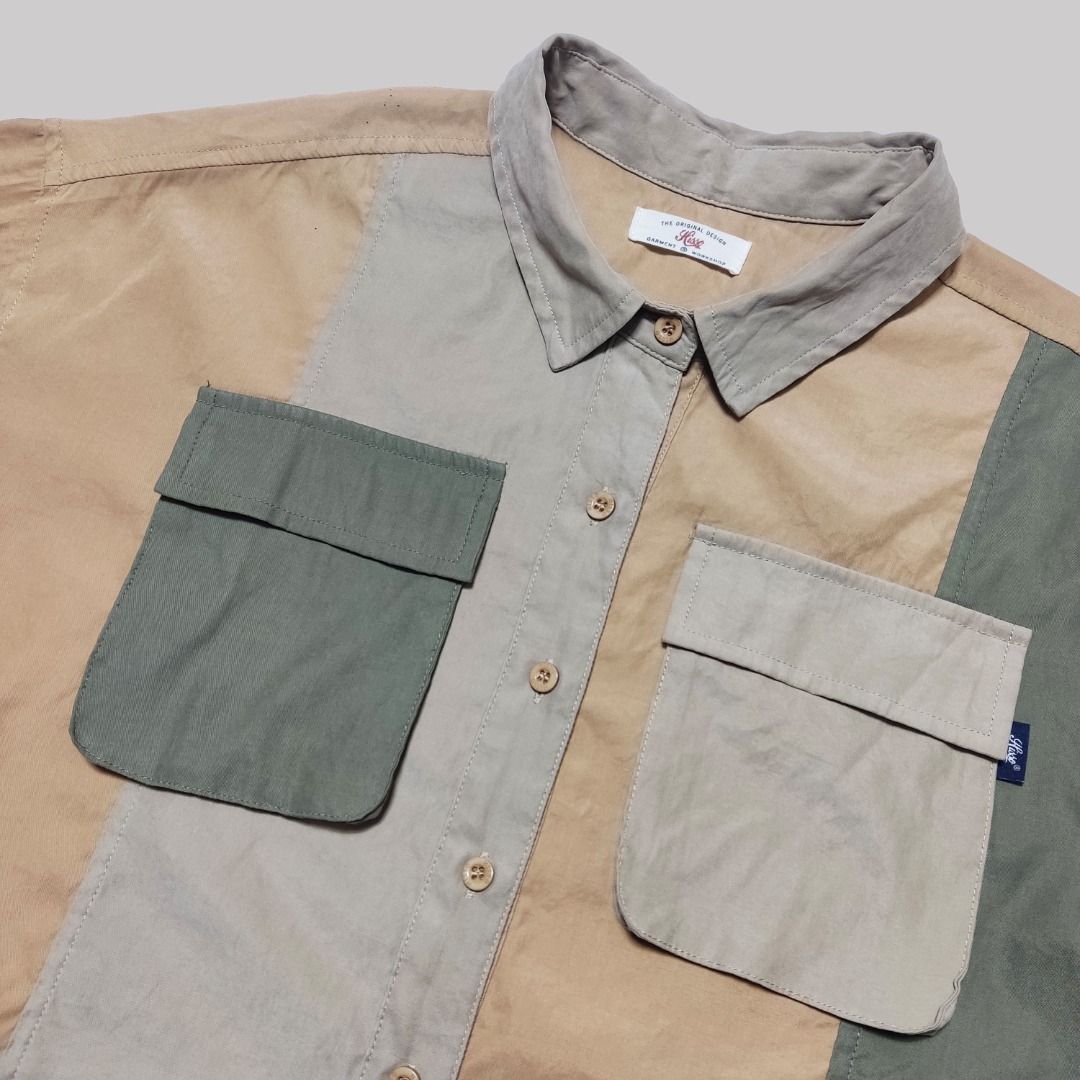 HISSO JAPAN - Patchwork Cropped Jacket, Women's Fashion, Coats, Jackets ...