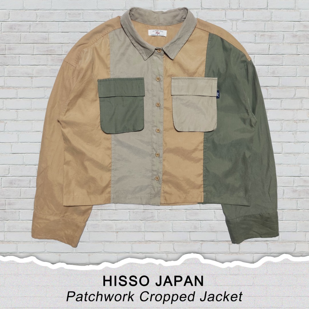 HISSO JAPAN - Patchwork Cropped Jacket, Women's Fashion, Coats, Jackets ...
