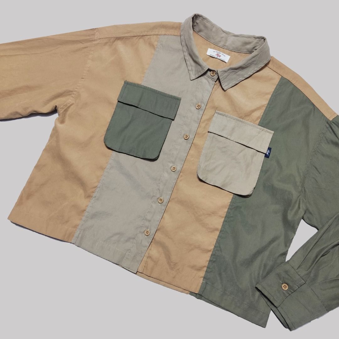 HISSO JAPAN - Patchwork Cropped Jacket, Women's Fashion, Coats, Jackets ...