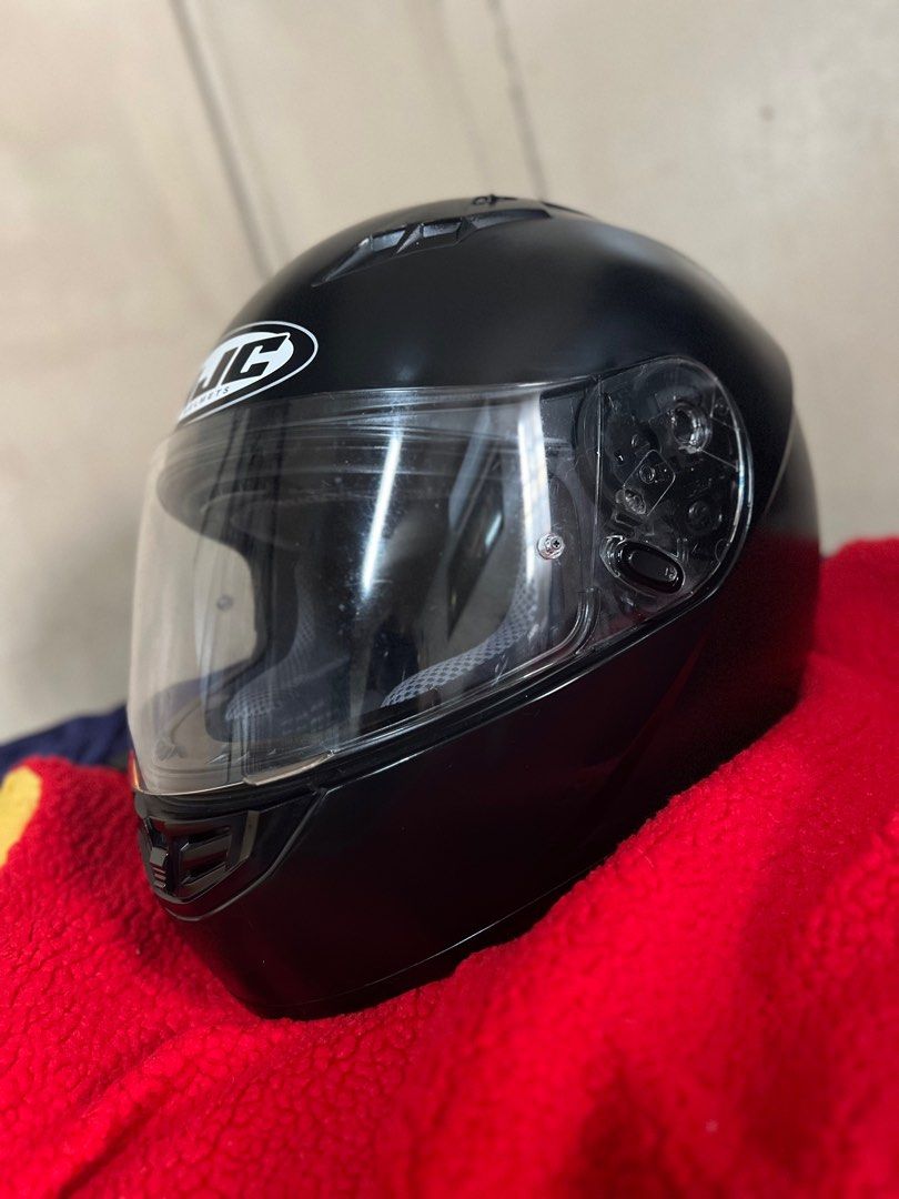 HJC Helmet XL matte black, Motorbikes, Motorbike Parts & Accessories ...