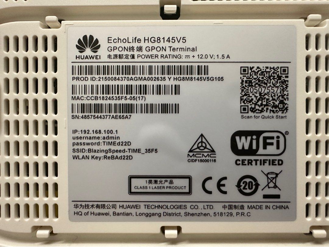 Huawei hg8145v5 modem router wifi, Computers & Tech, Parts ...