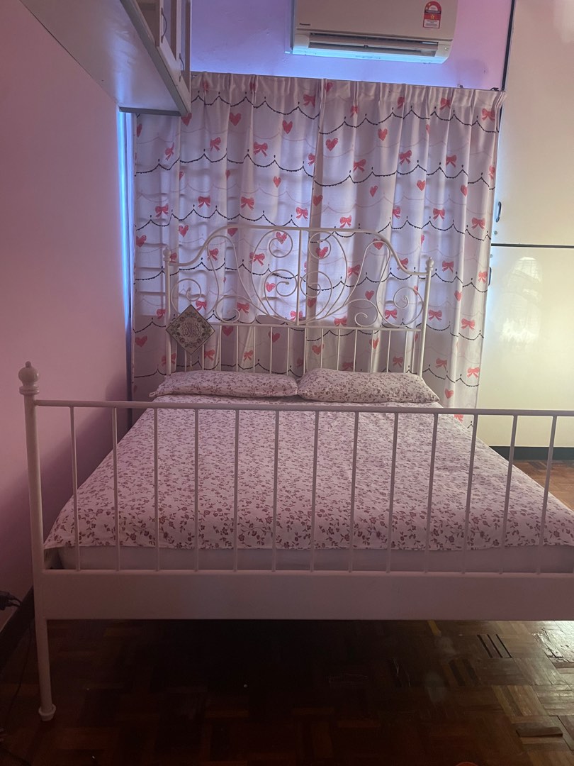 Ikea Leirvik Queen Bed with mattress, Furniture & Home Living ...