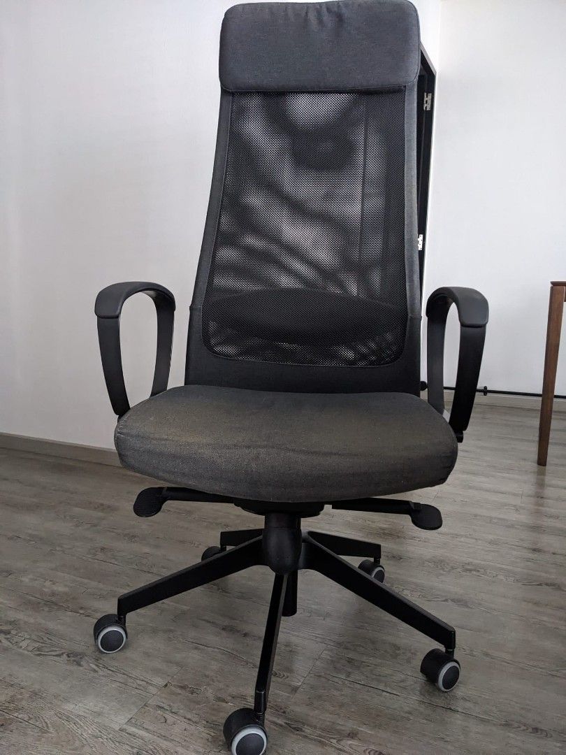 IKEA Markus Office Chair - Vissel Dark Grey, Furniture & Home Living ...