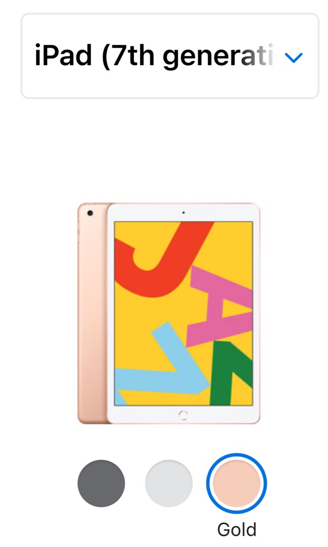 iPad 7 Wifi Gold 128GB, Mobile Phones & Gadgets, Tablets, iPad on Carousell