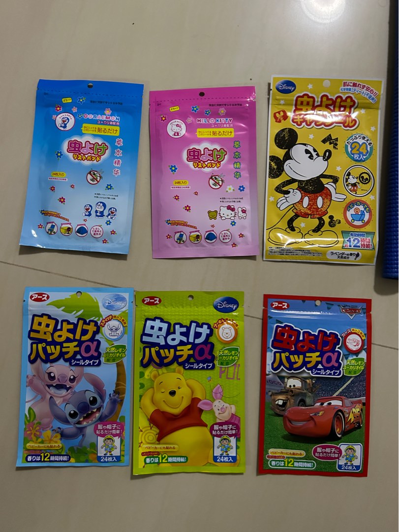 Japanese Mosquito Repellent Stick On Patches 24 stickers Cars Doraemon ...