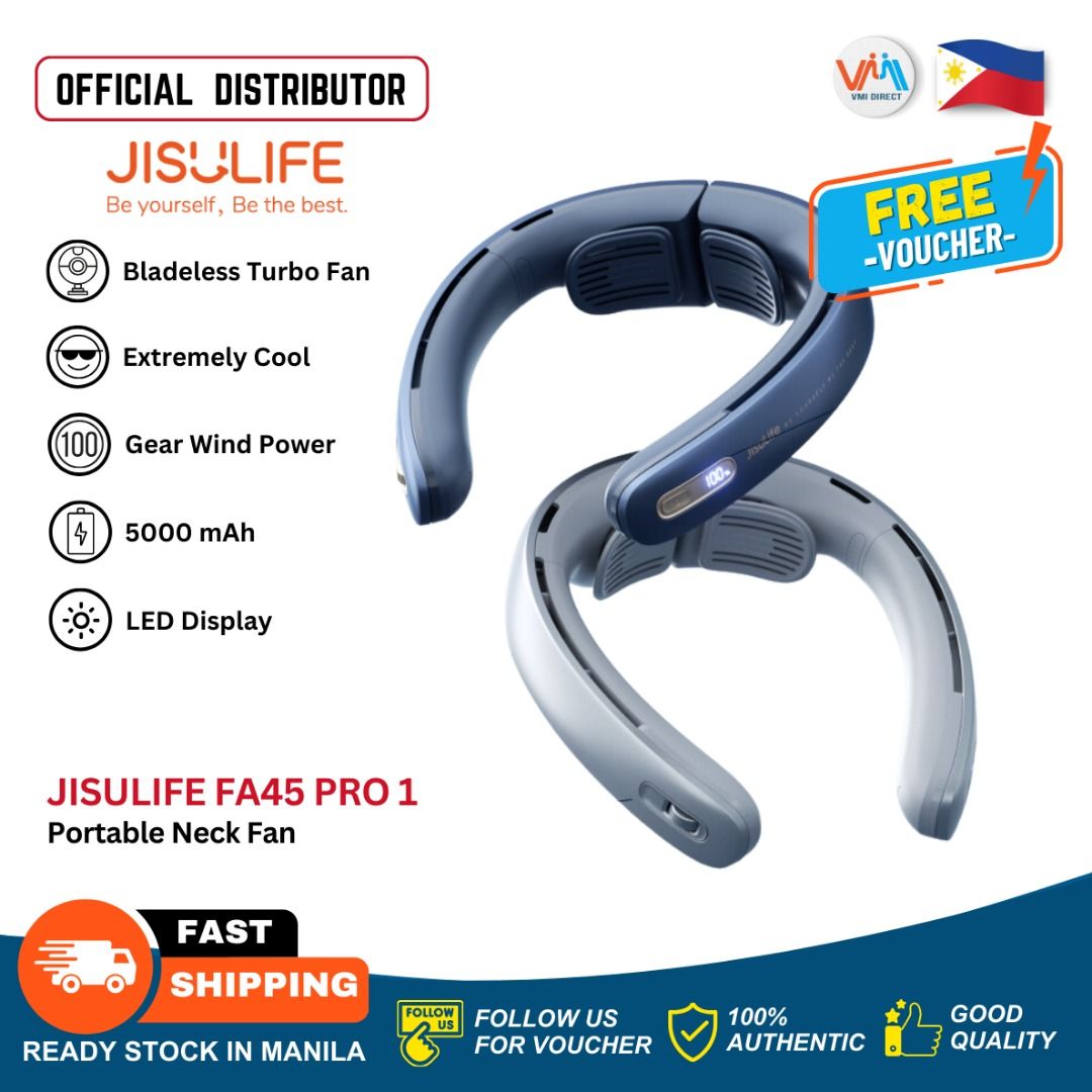 JISULIFE FA45 PRO 1 Portable Neck Fan 100 Speeds Bladeless Fan Stepless ...