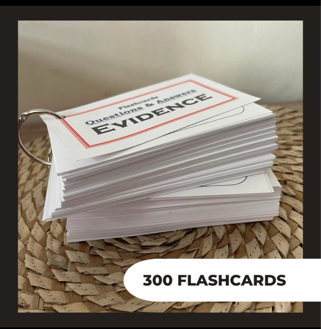 Law Evidence flash cards, Hobbies & Toys, Books & Magazines, Textbooks ...