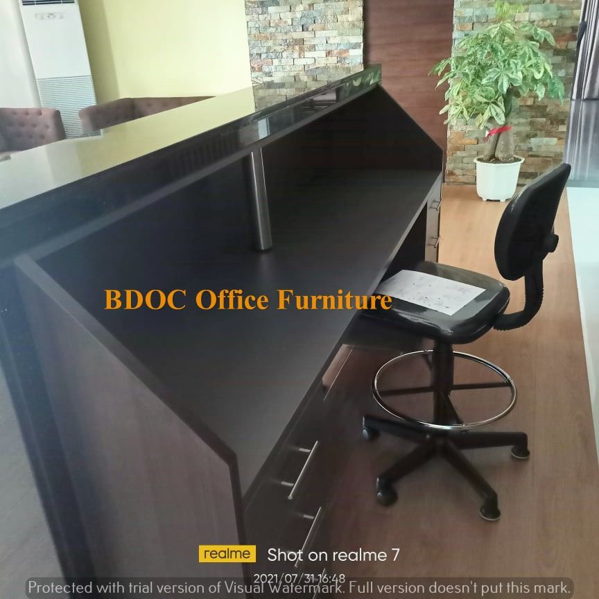 Lobby reception table / office partition / office table / office chair ...