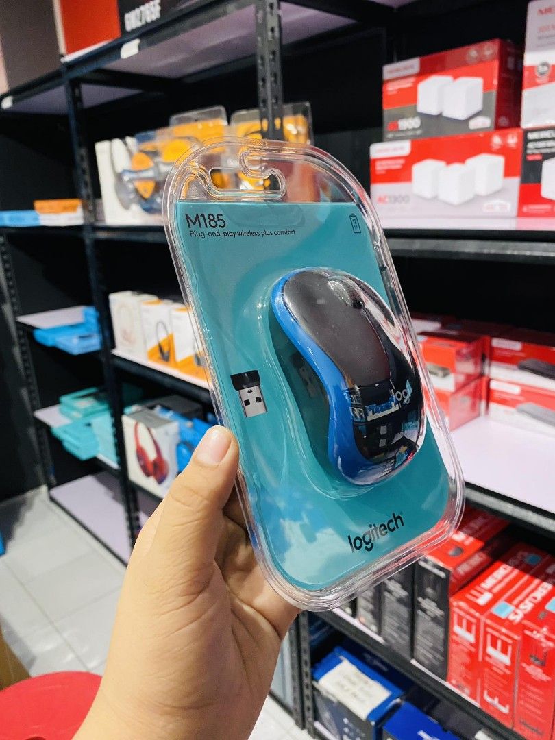 Logitech M185 Wireless Mouse Blue, Computers & Tech, Parts ...
