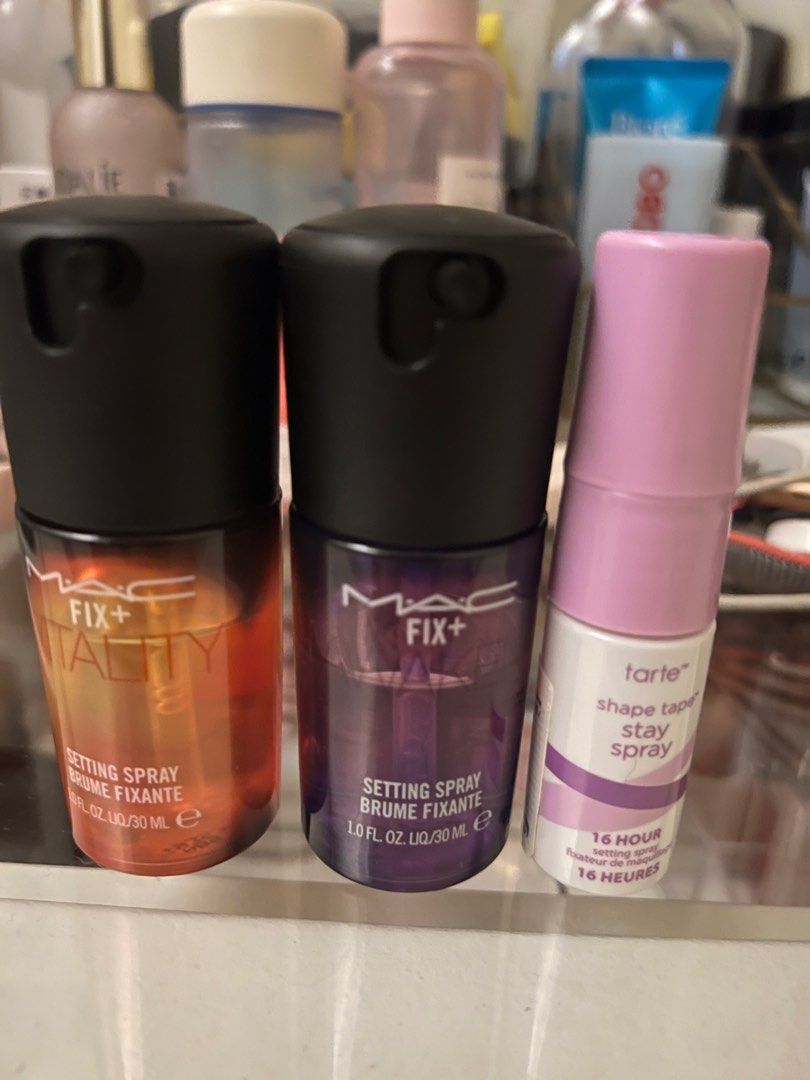 Mac and tarte setting spray mini, Beauty & Personal Care, Face, Makeup ...