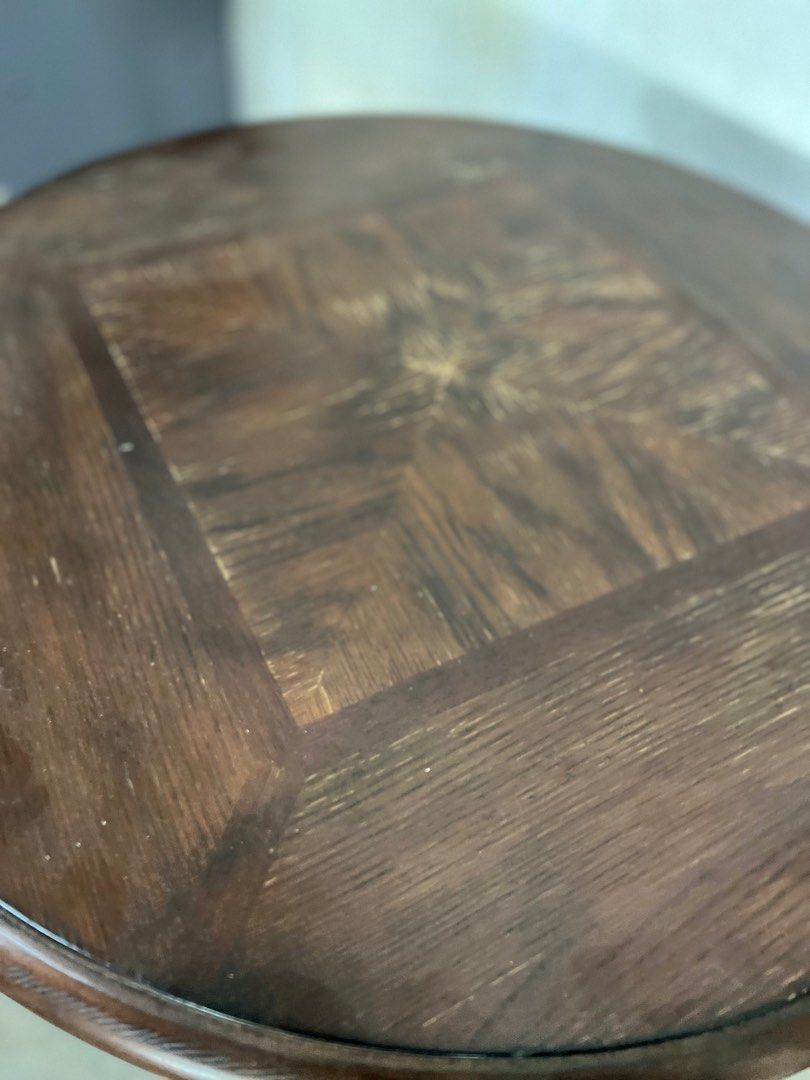 Meja Bulat /coffee table (wooden solid), Furniture & Home Living ...