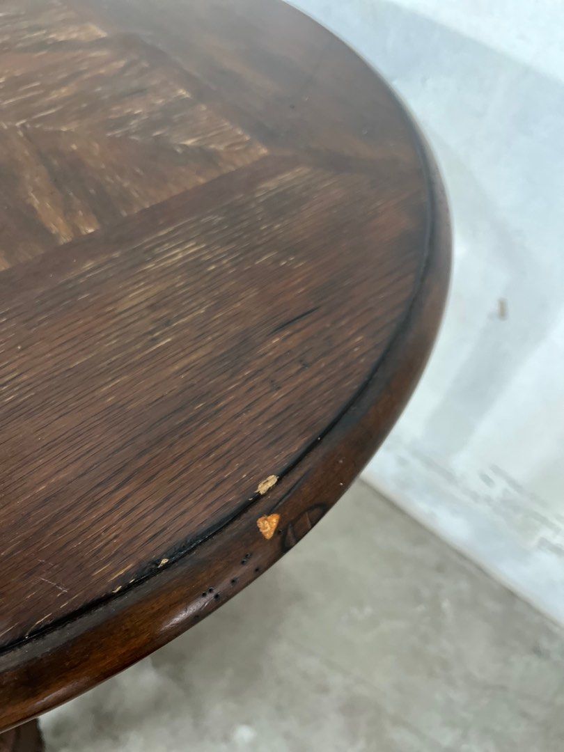 Meja Bulat /coffee table (wooden solid), Furniture & Home Living ...