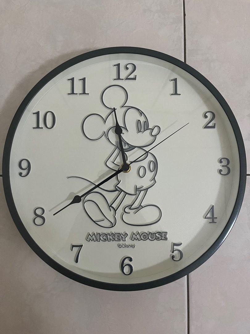 Mickey Mouse Clock, Furniture & Home Living, Home Decor, Clocks on Carousell