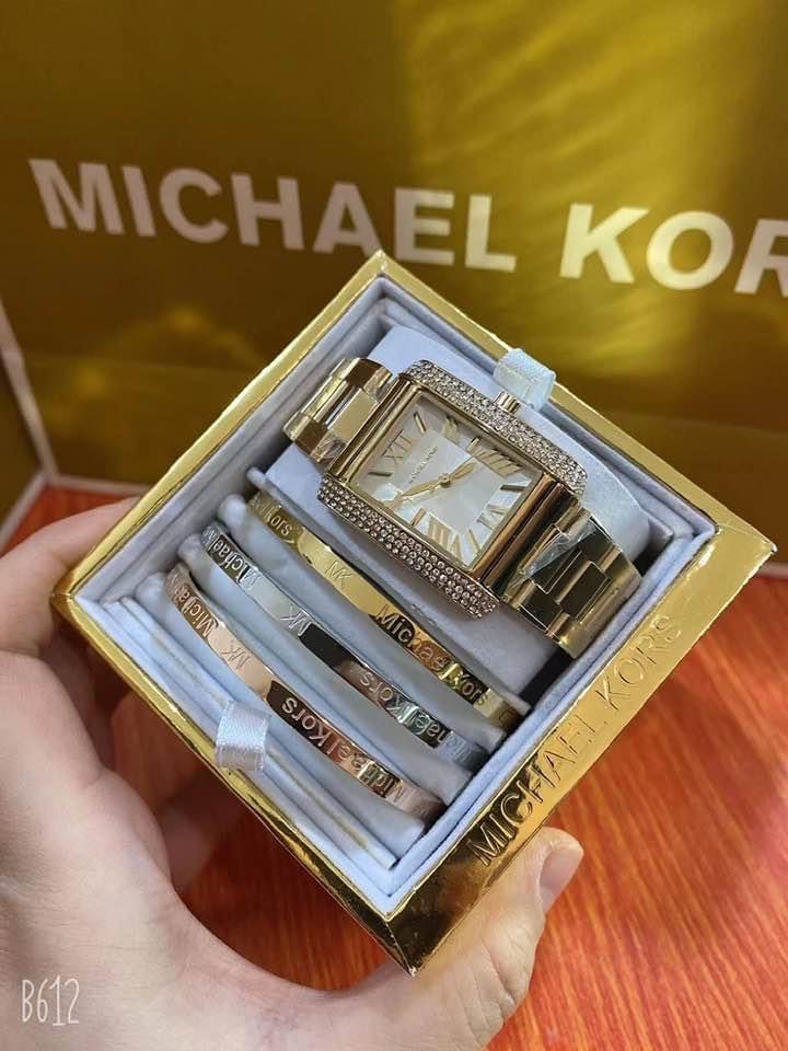 MK EMERY WHITE DIAL W BANGLES AUTHENTIC WATCH, Women's Fashion, Watches ...