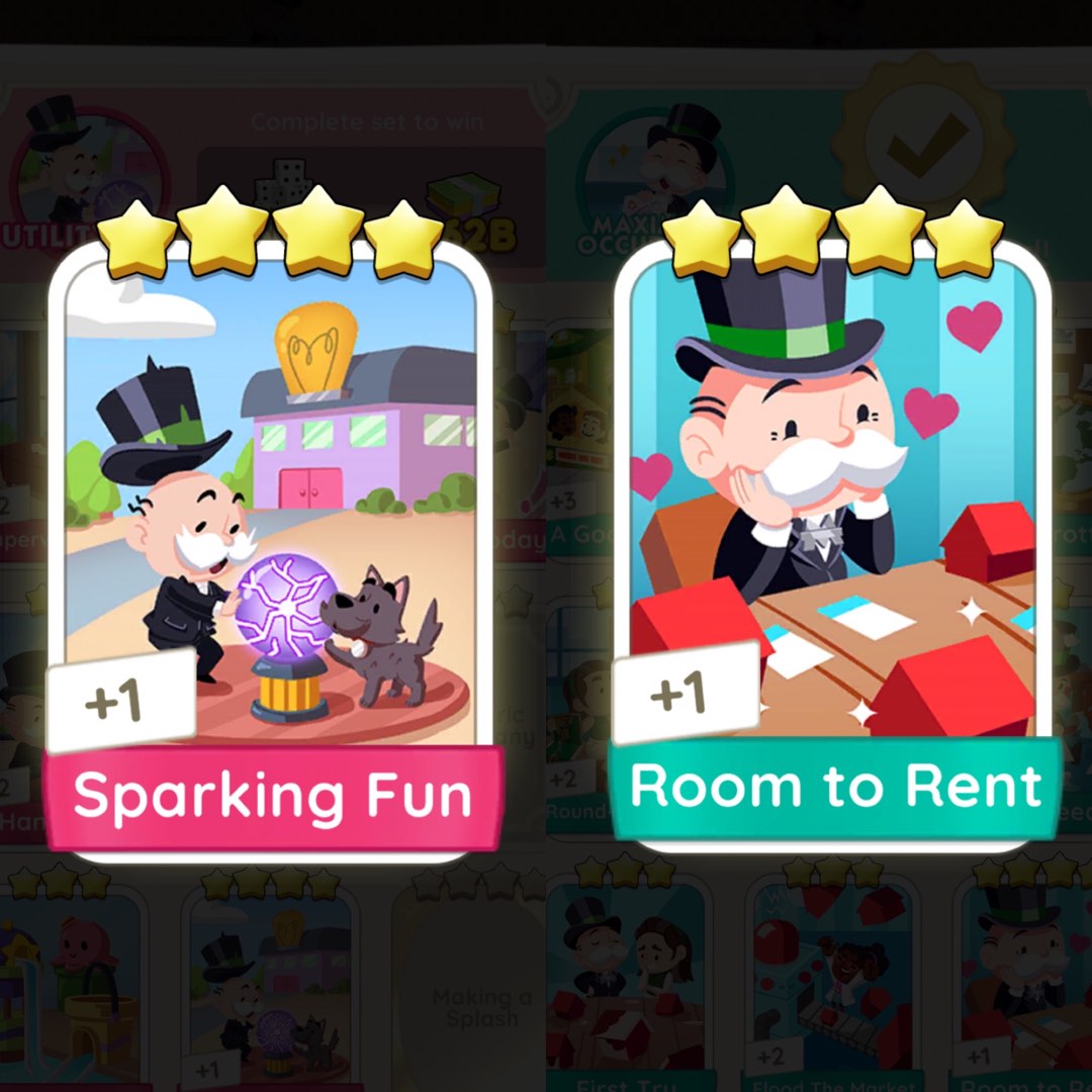 Monopoly Go! 4 Star Sticker Cards, Hobbies & Toys, Toys & Games on ...