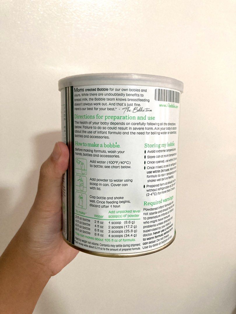 Organic Baby Formula Milk 0 to 12 months - Bobbie Brand, Babies & Kids ...