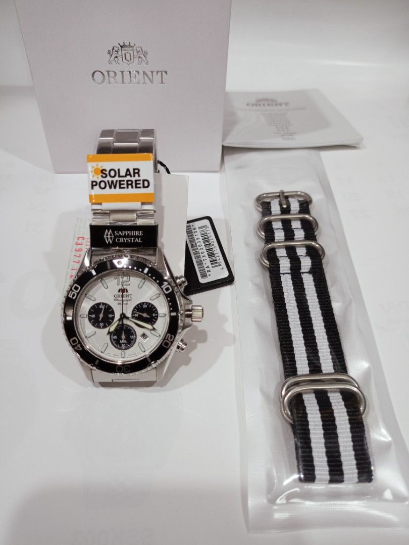Orient Mako Solar Chronograph " Panda", Luxury, Watches on Carousell